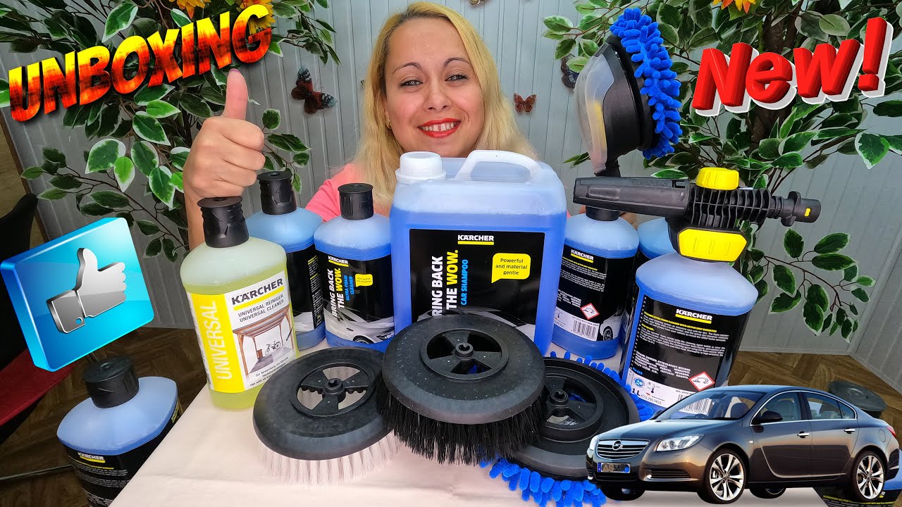 Unboxing Karcher FJ10C Ultra Foam Jet / WB 120 Rotating Wash Brush Car ...