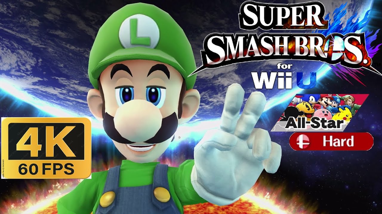 Super Smash Bros. Wii U All Star Mode on Hard with Luigi [4K 60FS ...