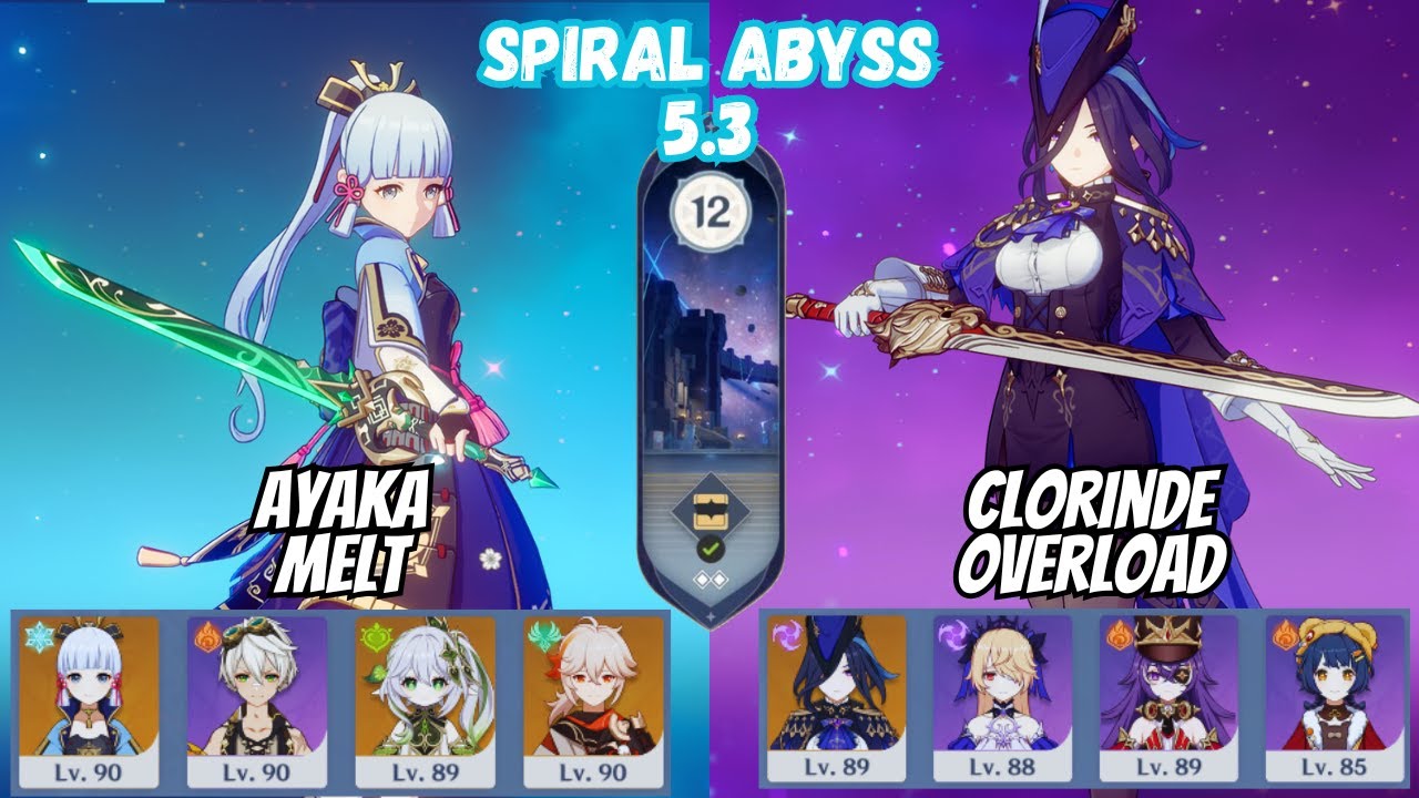 C0 Ayaka Melt / C0 Clorinde Overload Spiral Abyss Floor 12 5.3 Genshin Impact [原神] - YouTube