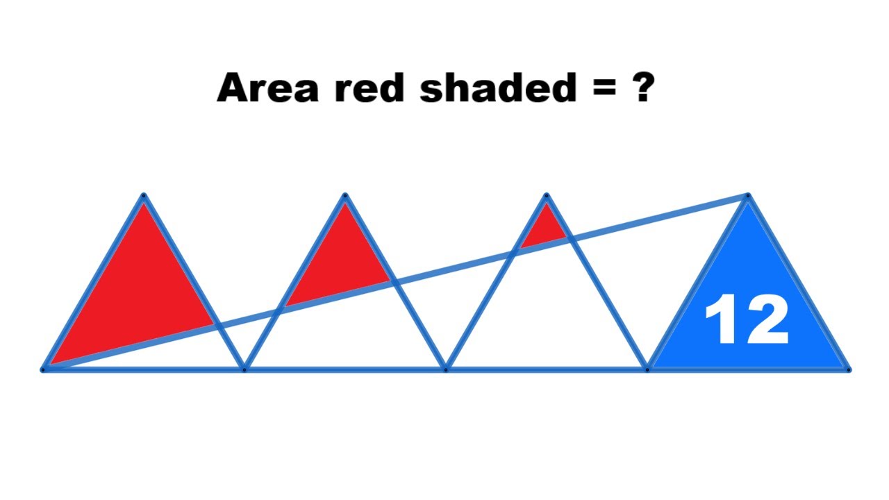 4 Equilateral triangle and what area of the red shaded ? - YouTube