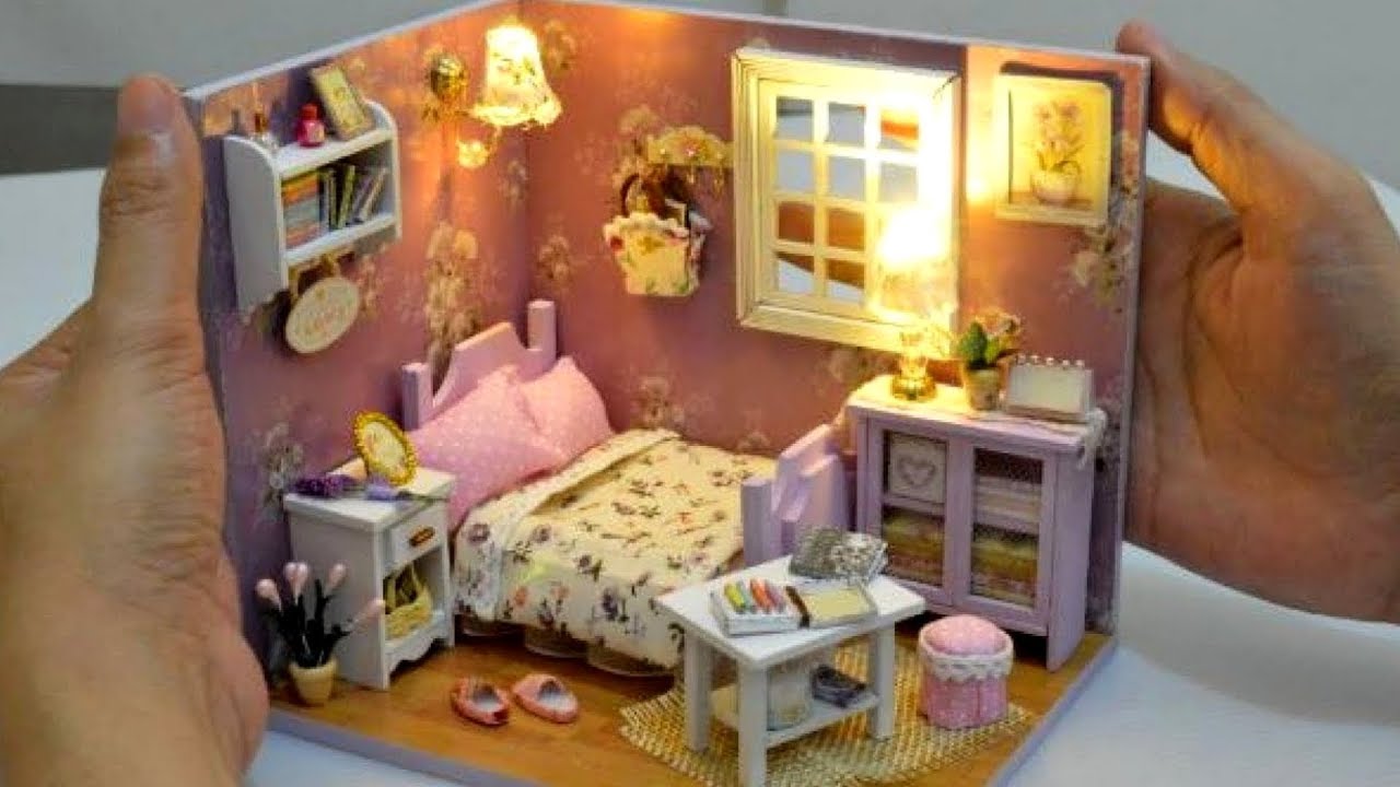 #2 DIY MINIATURE DOLLHOUSE ROOM in '3 MINUTES' - YouTube