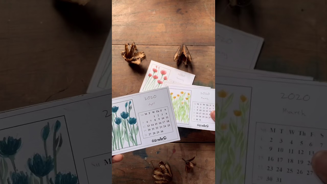 Hand painted sketch book calendars - YouTube