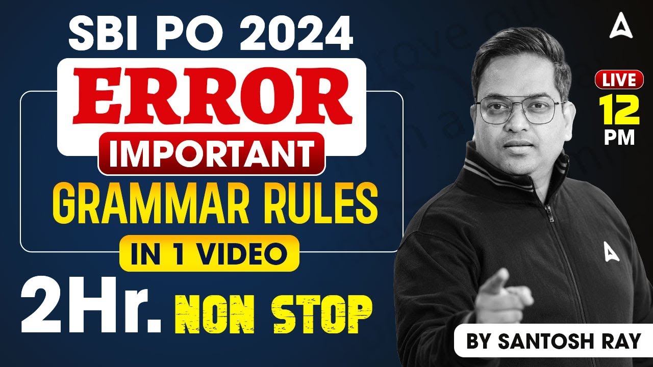 SBI PO English 2024 | English Error Important Grammar Rules | By ...