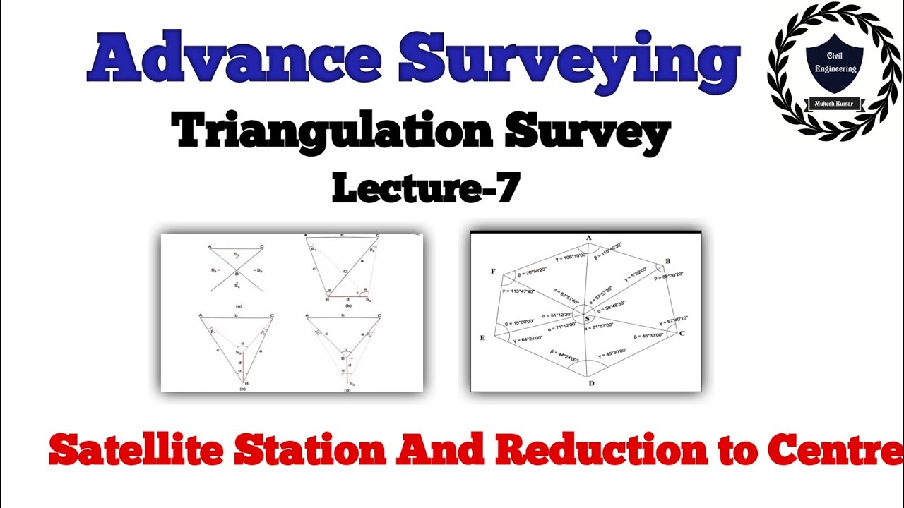 Satellite Station and Reduction to Centre || Triangulation Surveying ...