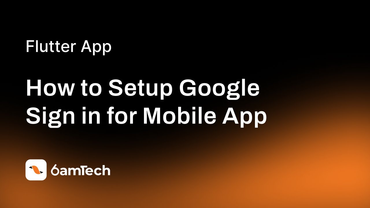 How to Setup Google Sign in for Mobile App - YouTube