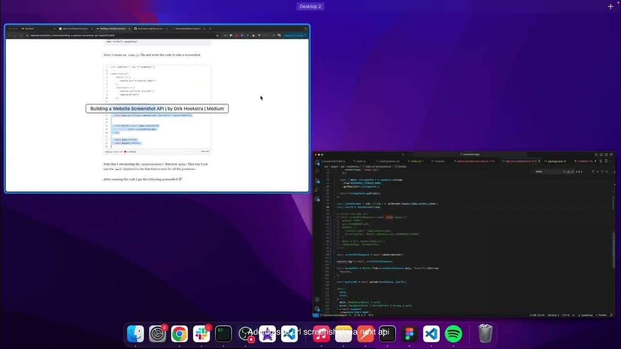 Add Screenshot In Next Api Building App Using Next Js Typescript And Supabase Youtube