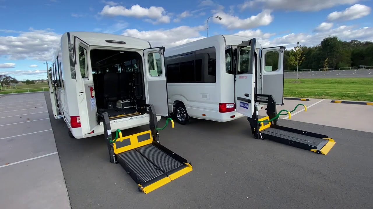 Freedom Toyota Coaster Wheelchair Fitout - YouTube