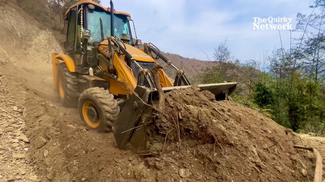 Incredible JCB Backhoe Operator Skills for Road Widening | Heavy ...