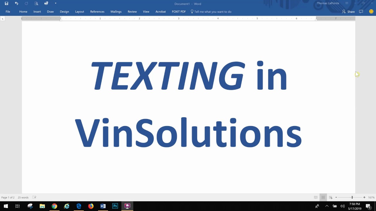 Texting through VinSolutions 2019 - YouTube