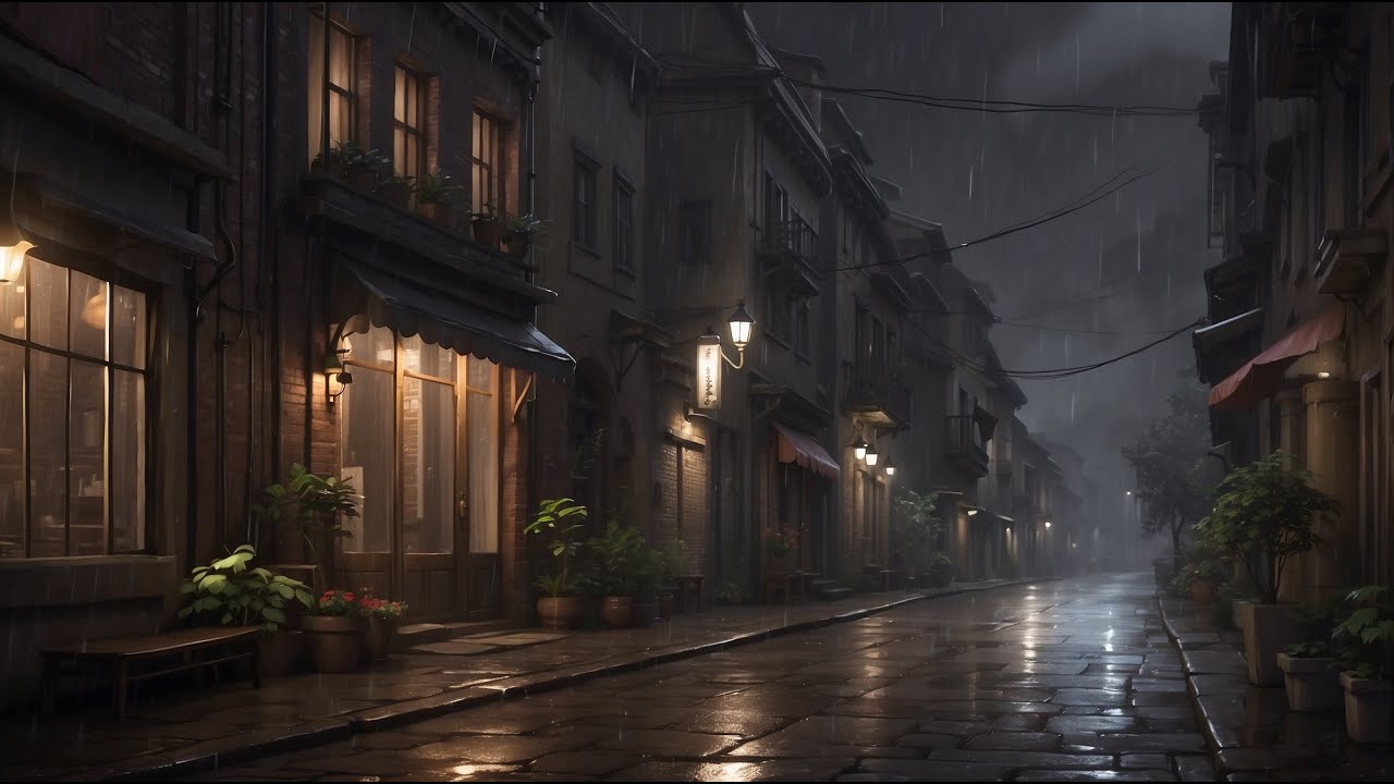 ⛈️ Rainy Street Ambience: Thunderstorm Sounds for Cozy Relaxation ...