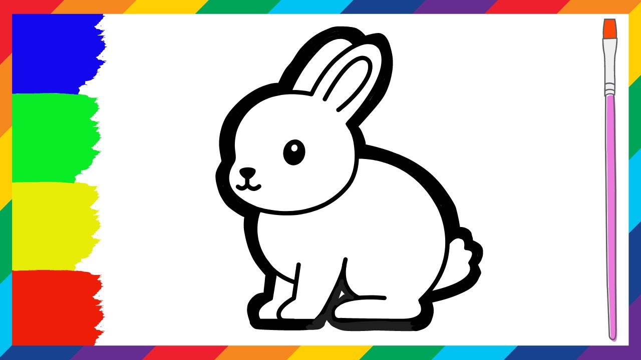 How to Draw Rabbit for Kids | Rabbit Drawing and Coloring for Children ...