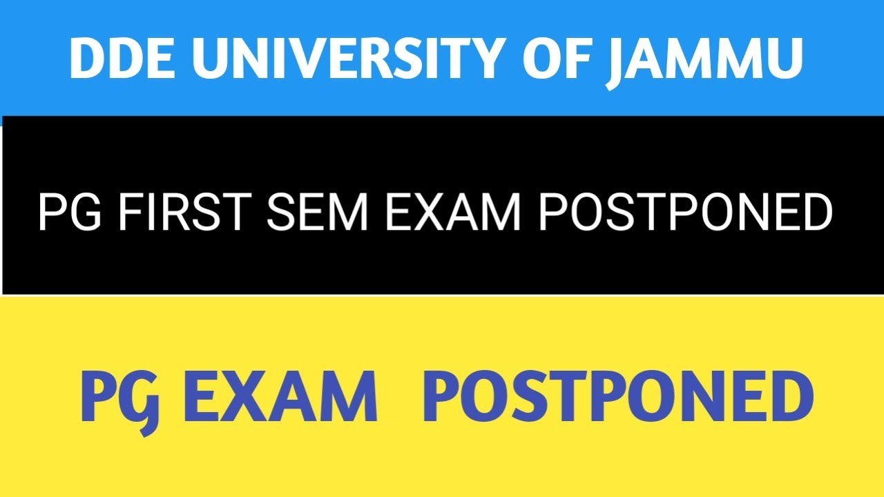 DDE Jammu university|| PG exam postponed - YouTube