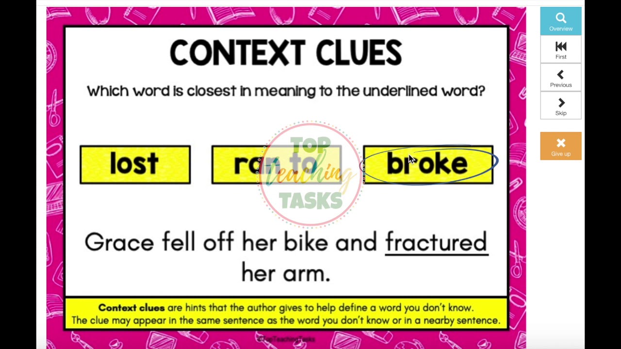 Context Clues BOOM cards - YouTube