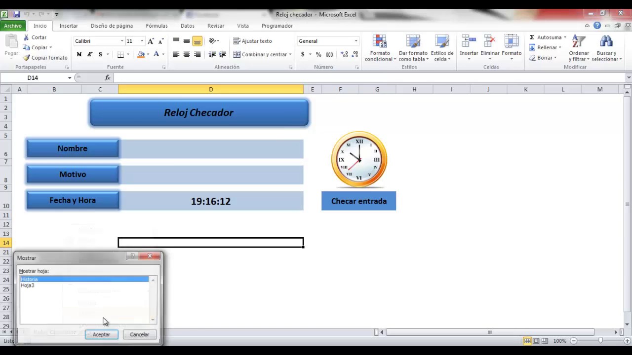 Reloj Checador Básico - YouTube