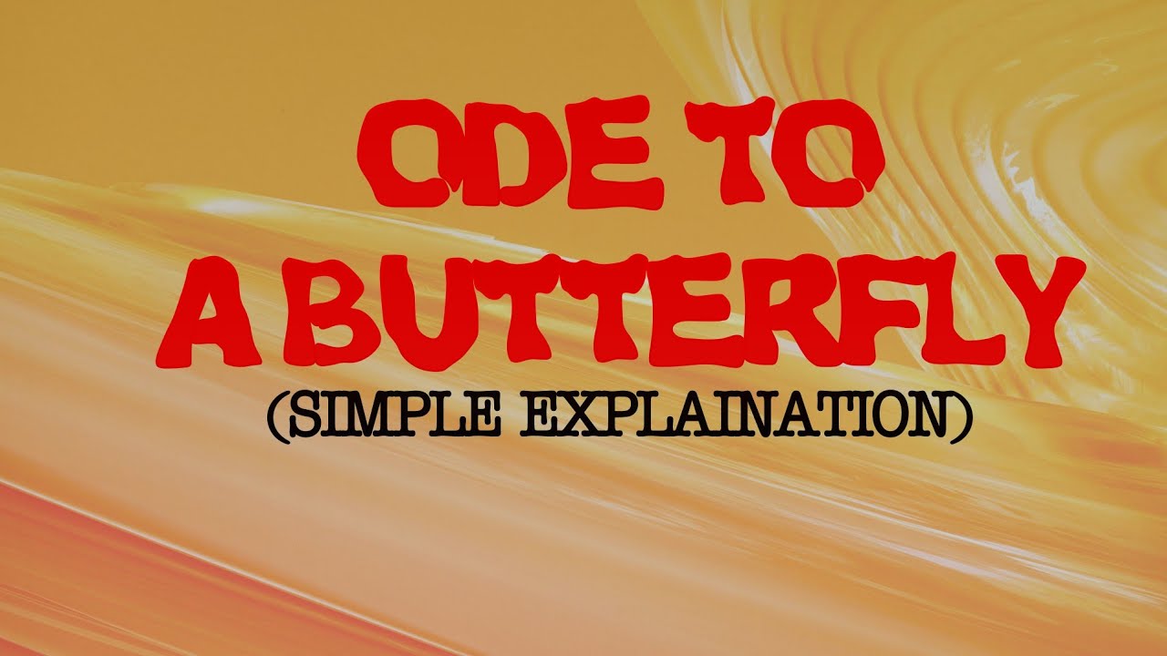 ODE TO A BUTTERFLY (POEM EXPLAINATION) - YouTube