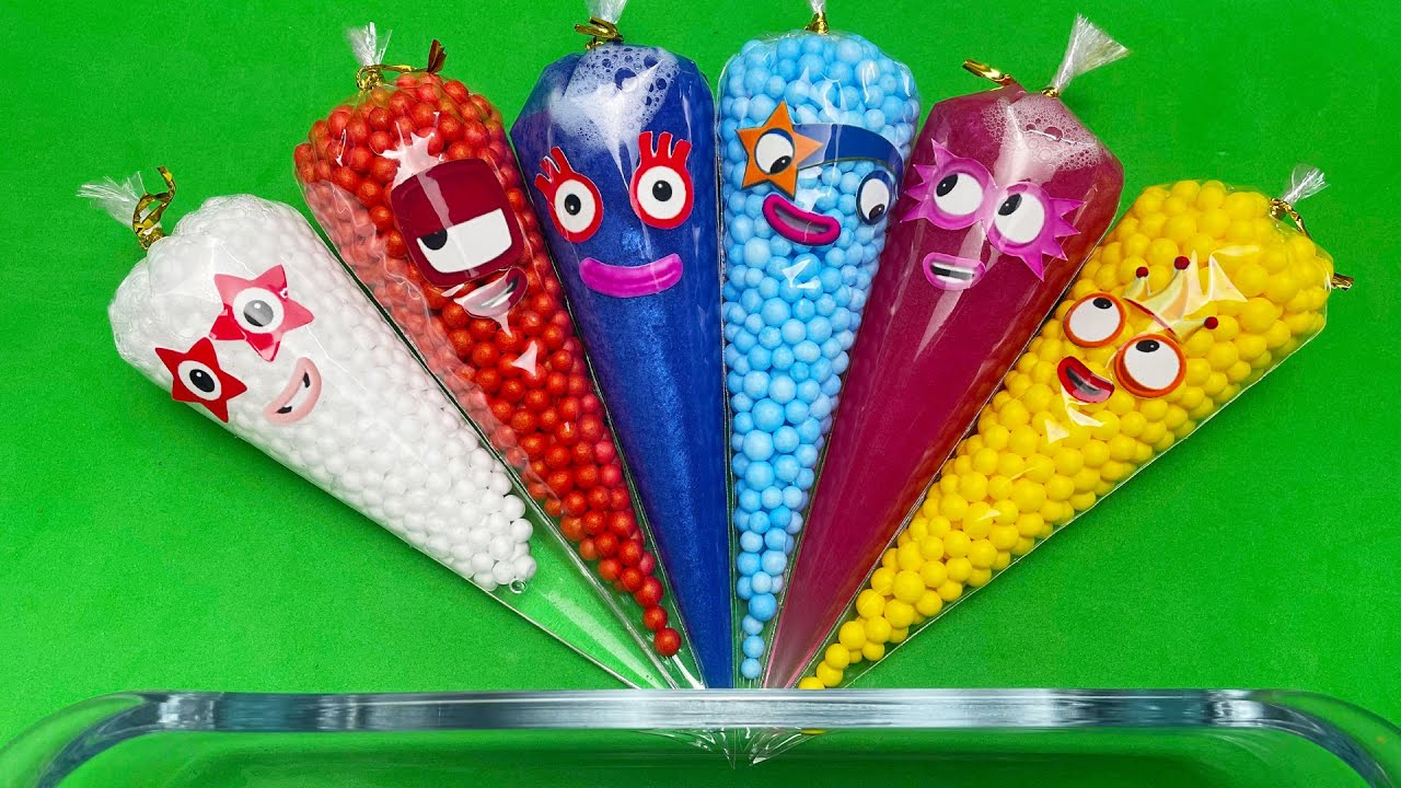Numberblocks - DIY Foam Slime With Piping Bags | Satisfying Foam Slime ...