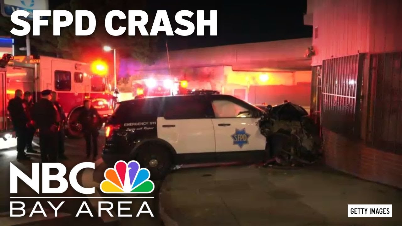 2 SF police officers injured after pursuit and crash - YouTube