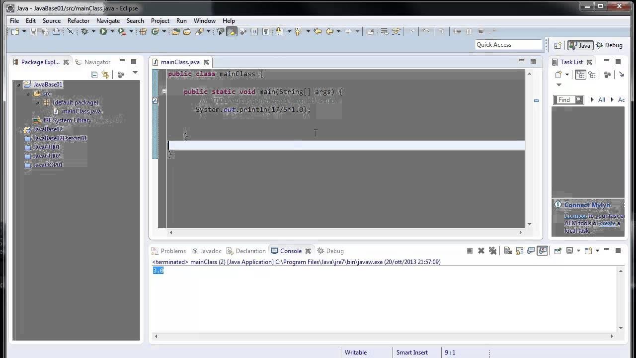 Java (Playlist 1) corso base ITA 6-C: operatore + con numeri e stringhe, espressioni - YouTube
