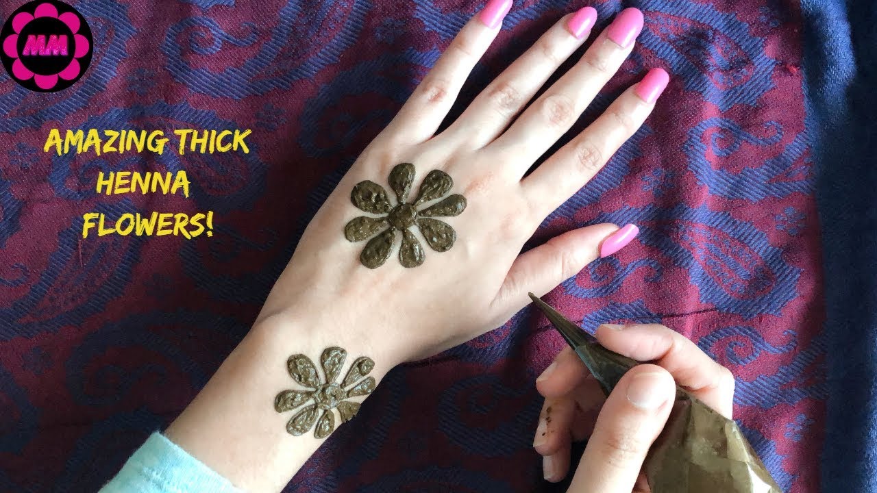 Most Easiest Flower Mehendi | Thick and Bold Floral Henna Design | DIY ...