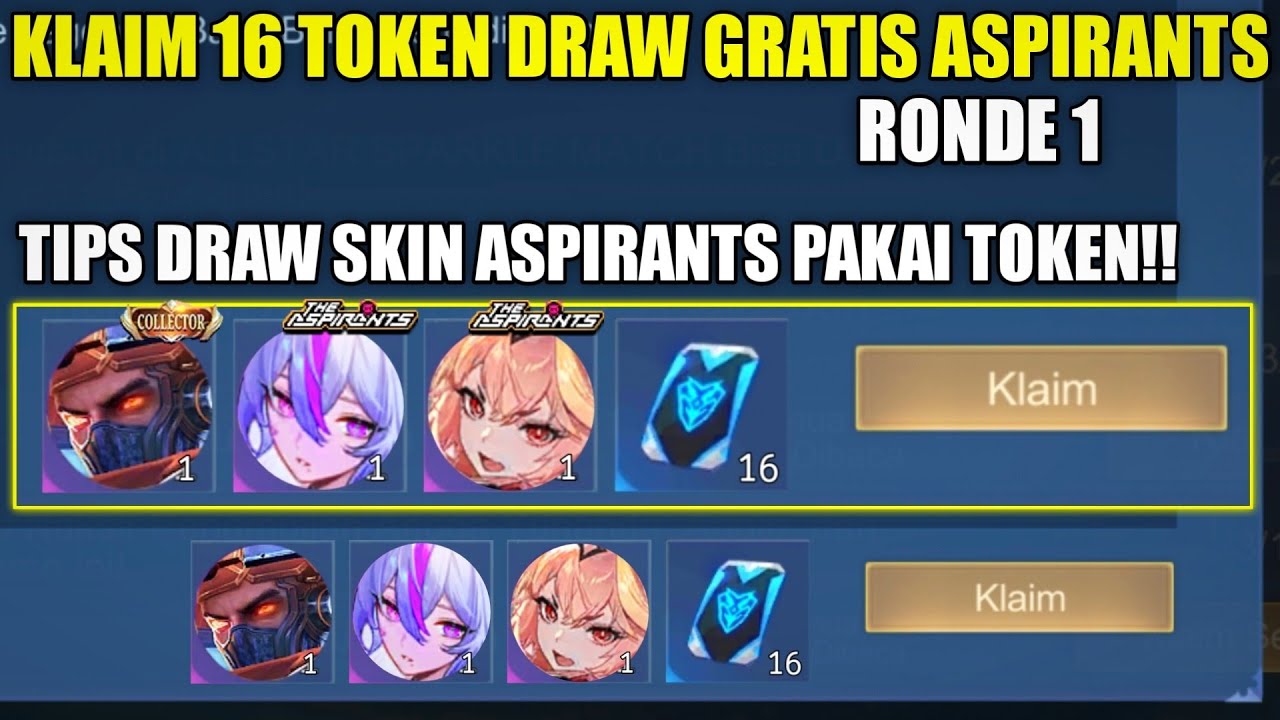 KLAIM 16 TOKEN DRAW GRATIS EVENT ASPIRANTS RONDE 1! TIPS DRAW PAKAI ...