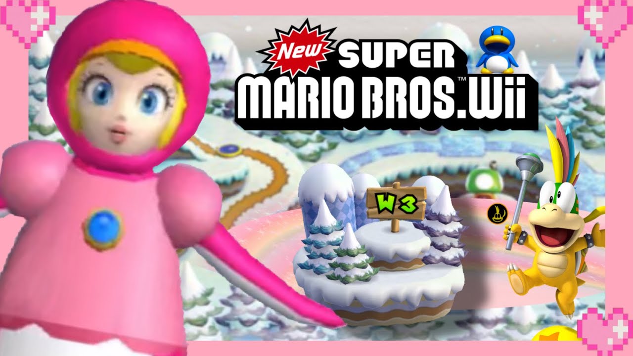 💗 New Super Mario Bros. Wii (World 3) Peach Gameplay 💗 - YouTube