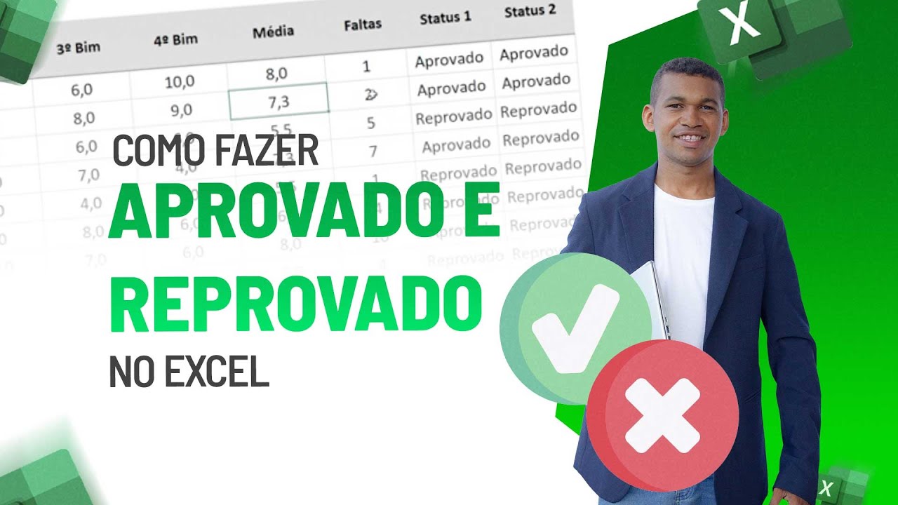 Como Fazer no Excel: Aprovado e Reprovado [Aprenda Criar Status de ...