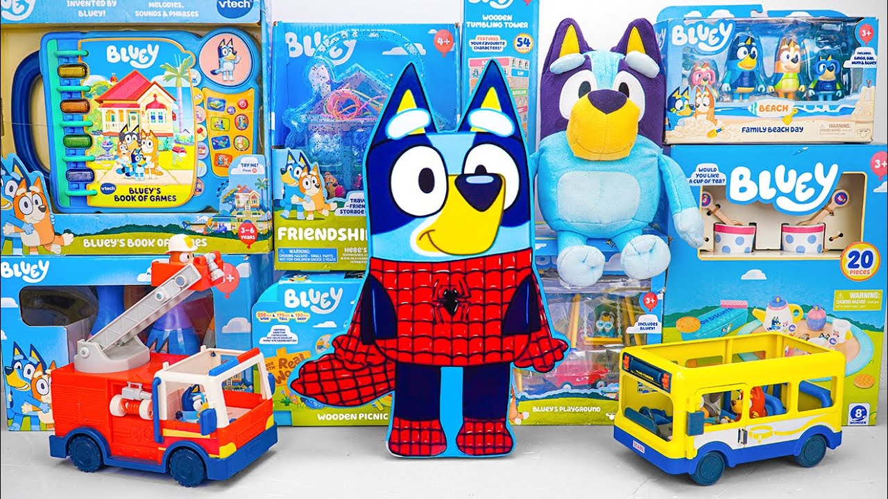 Bluey Toy Collection Unboxing Review 💙 Mystery Bluey Spider-Man Box ...