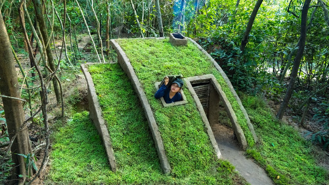 Girl Built The Most Beautiful Villa by Ancient Skills, Girl Living Off ...