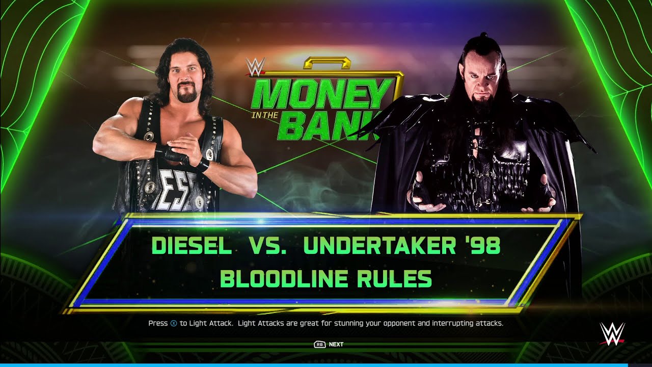 BLOODLINE RULES MATCH DIESEL VS. EVIL UNDERTAKER MONEY IN THE BANK WWE ...
