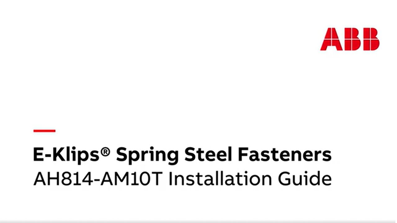 E-Klips® Spring Steel Fasteners: AH814-AM10T Installation Guide - YouTube