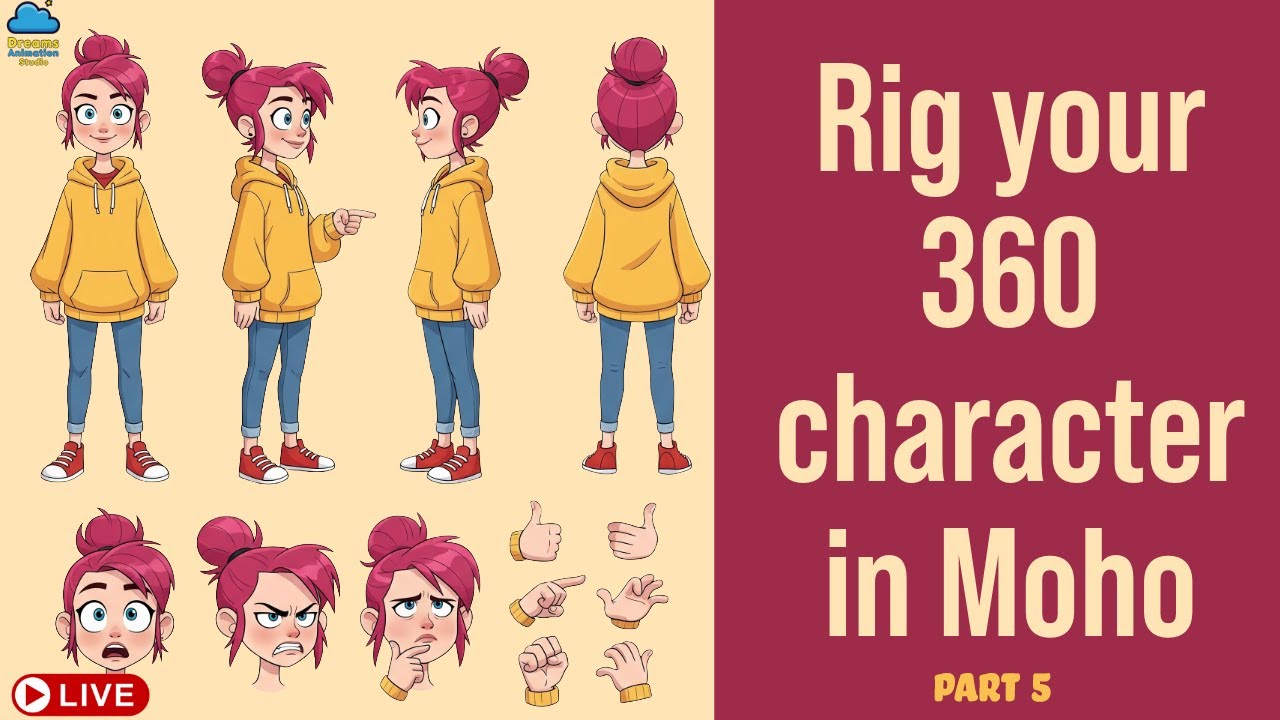 Live Episode 5 | How to Create a 360° Character Rotation in Moho - YouTube