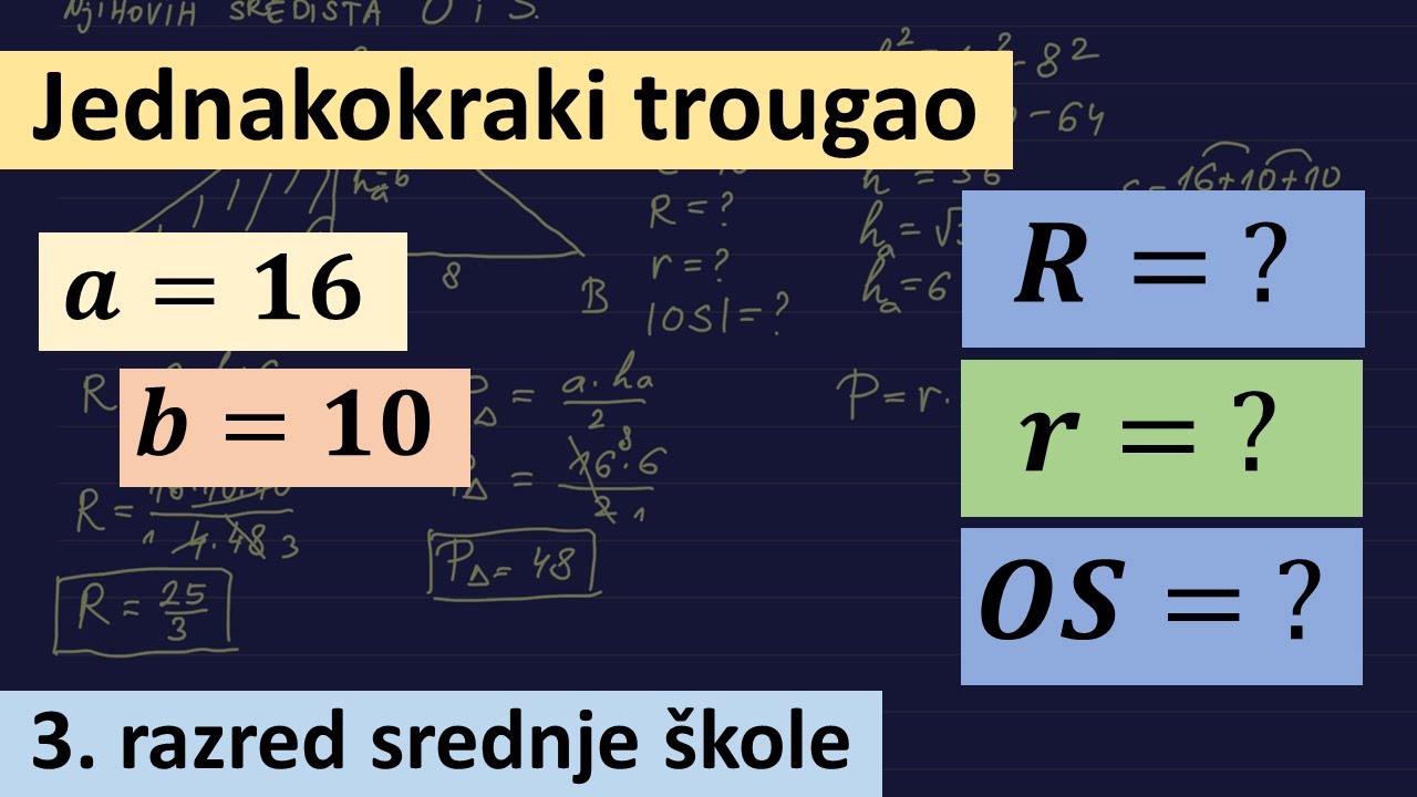 Kako naći poluprečnik opisanog i upisanog trougla ako su dati osnovica ...