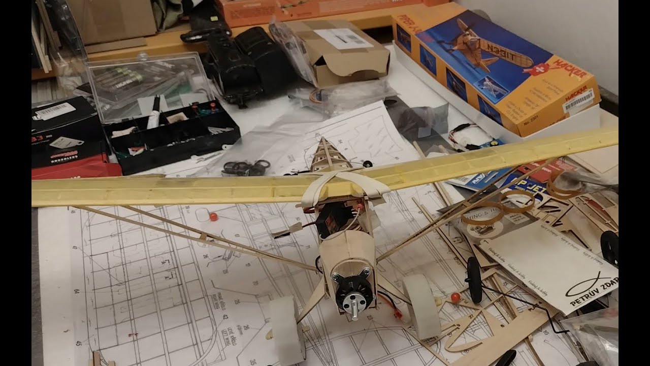 08 Piper Cub RC Conversion Mounting the wing - YouTube