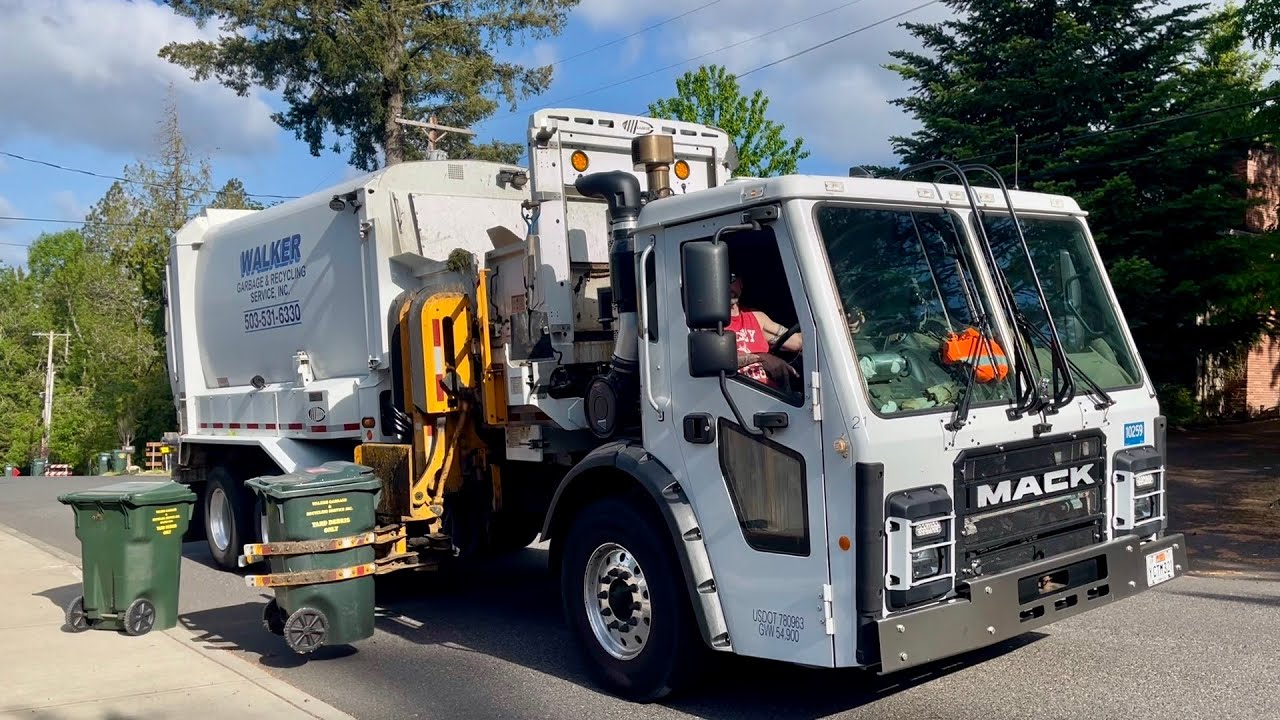 Walker Garbage Service- Mack LR Labrie Automizer Garbage Truck!! - YouTube