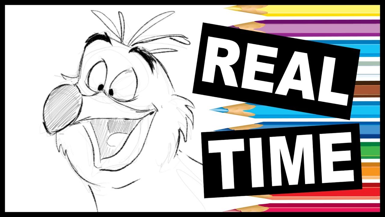 Kids art lessons How to draw SCUTTLE from THE LITTLE MERMAID - YouTube