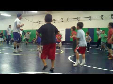 Little wrestlers practicing their \