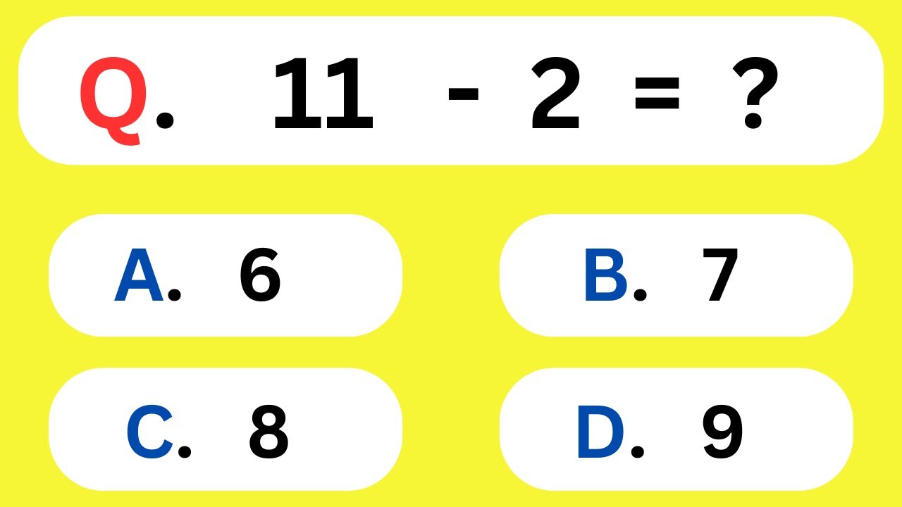Basic Subtraction|Math Quiz for Kids|Subtraction for kids|Subtraction ...