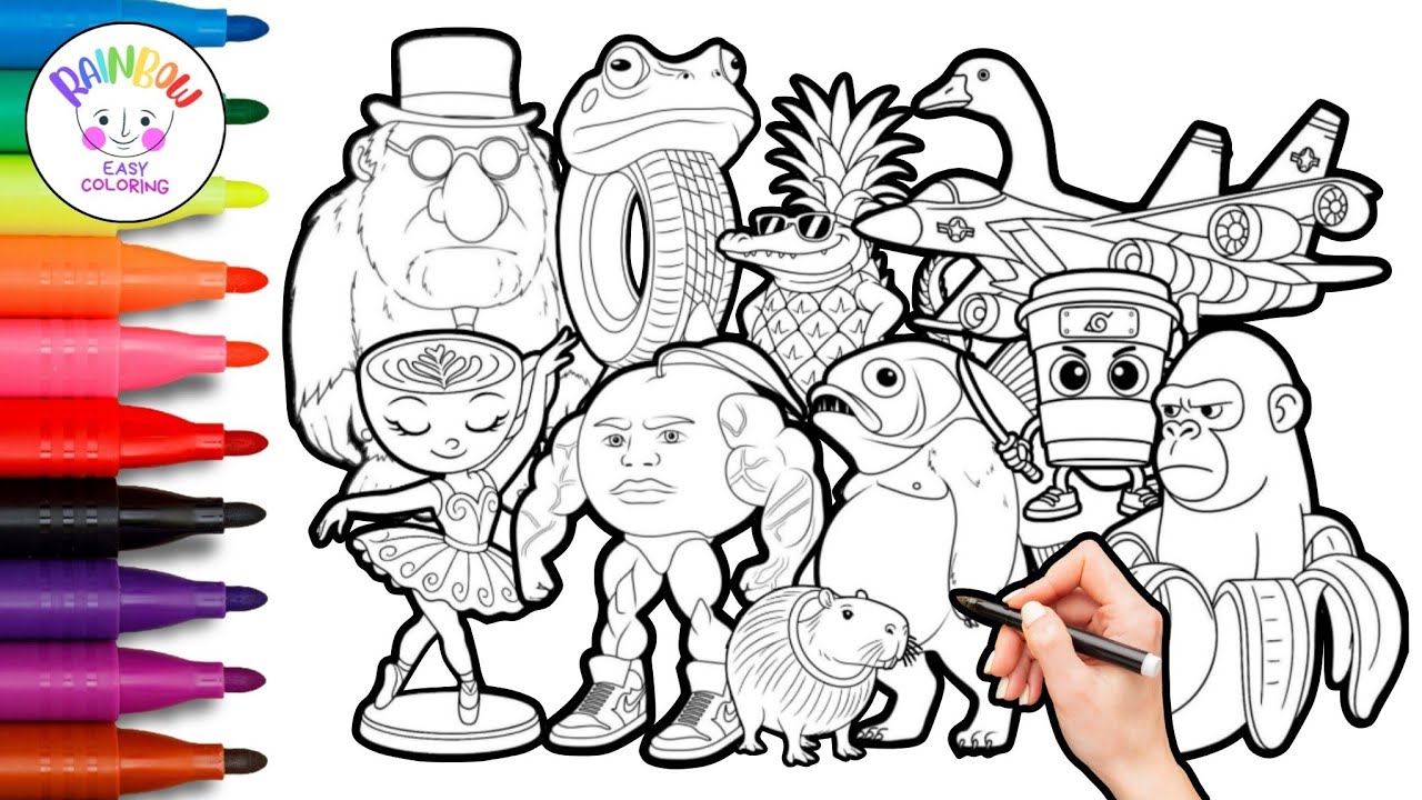 Italian Brainrot Memes Coloring Page | Relaxing Coloring Italian ...