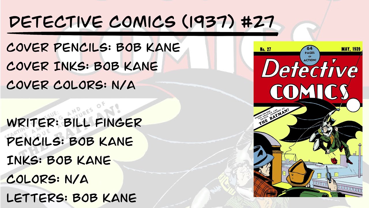 Batman’s First Appearance from Detective Comics #27 - YouTube