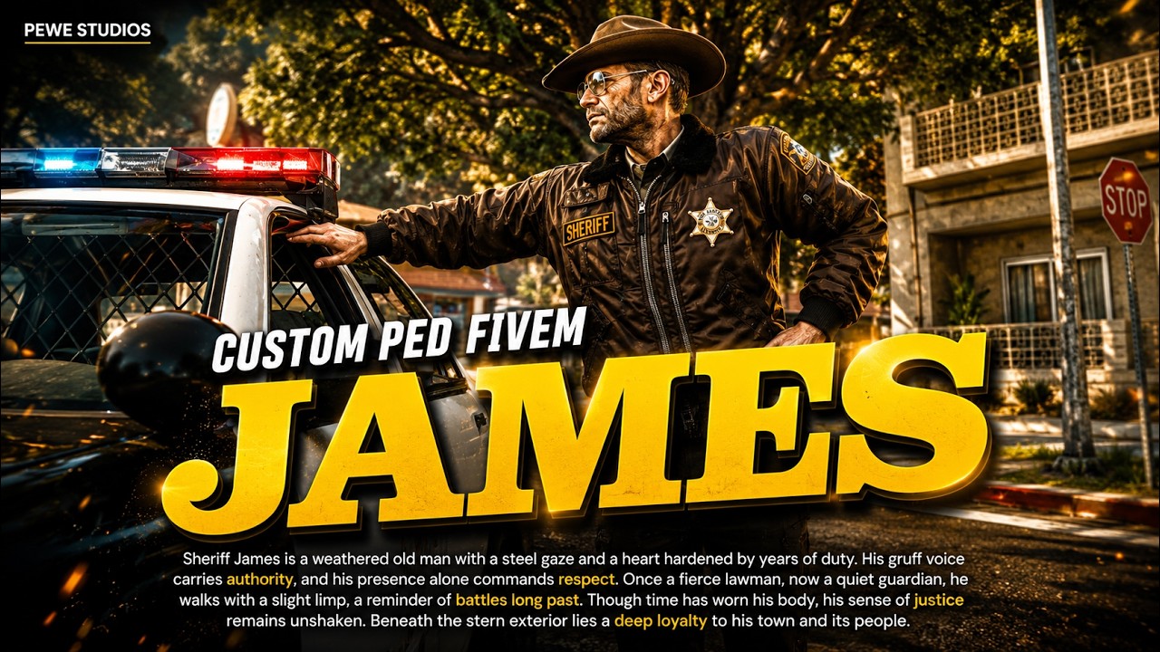 James [ADD ON CUSTOM POLICE PED FIVEM] - Pewe Peds Studios - YouTube