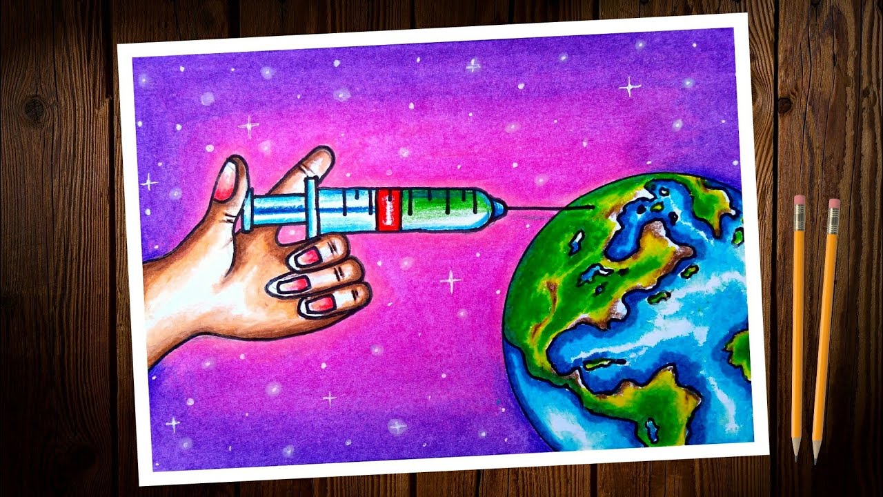 National vaccination day easy drawing. covid-19/coronavirus vaccination ...