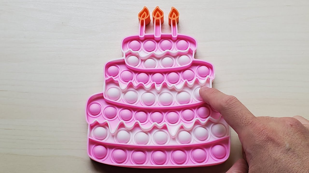 Pink Birthday Cake Pop It Fidget Toy - YouTube