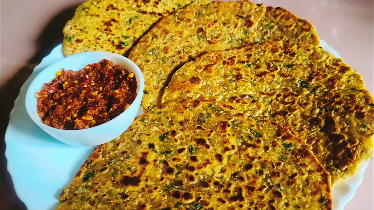 Besan Ki Roti Aur Lasan Ki Chutney Recipe| Gram Flour Roti|How To Make ...