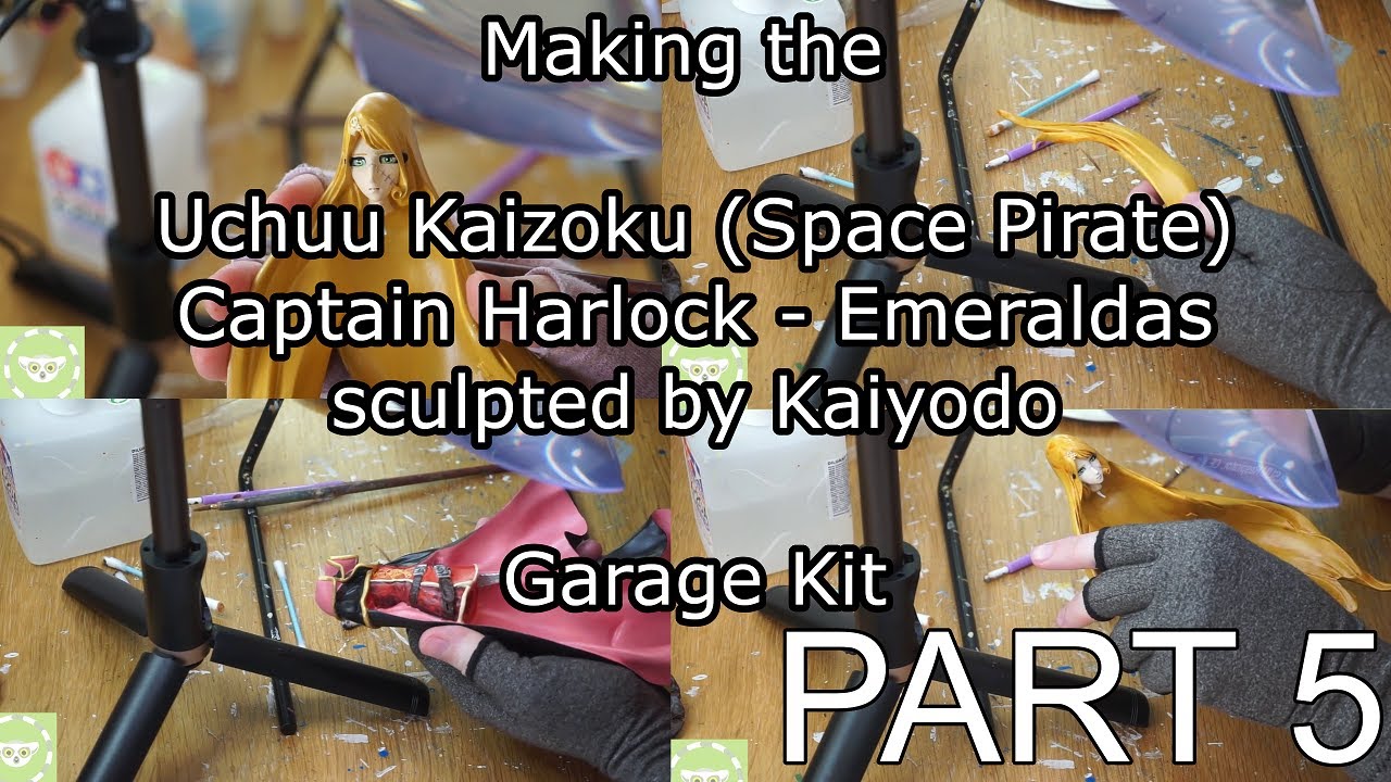 Part 5 - Painting - Garage Kit - Space Pirate Captain Harlock - Queen Emeraldas sculpted by ...
