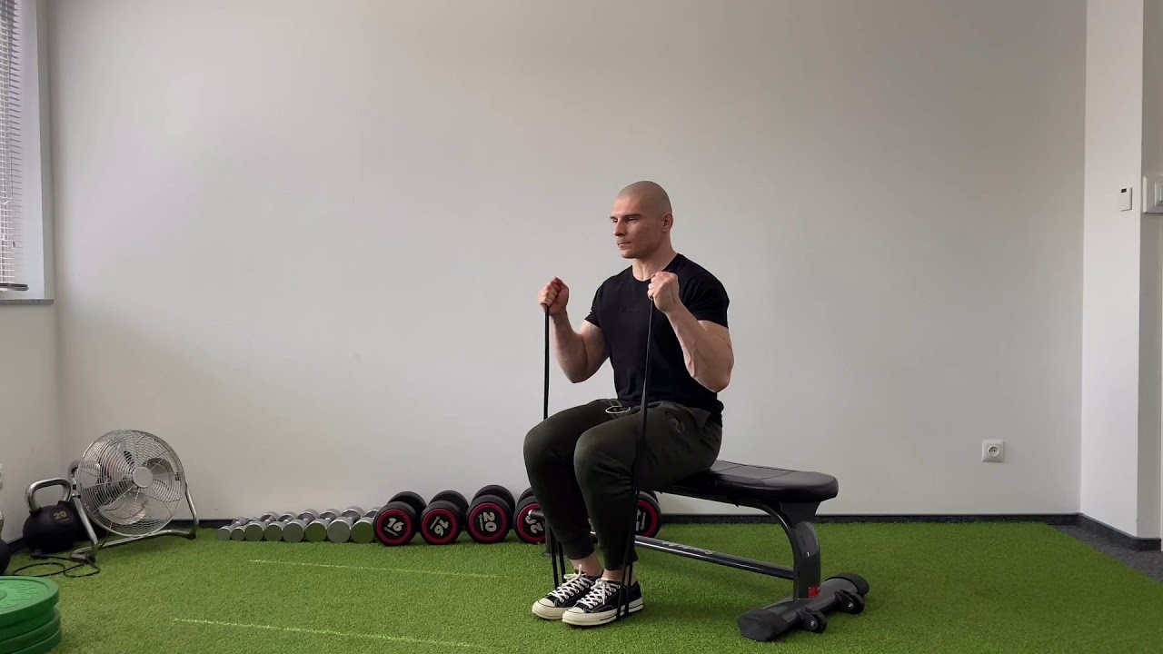 Seated Band Hummer Curl - YouTube