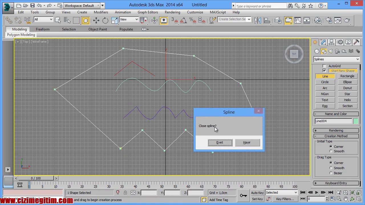 3ds MAX line ile çizim yapma-8.bölüm 1. ders - YouTube