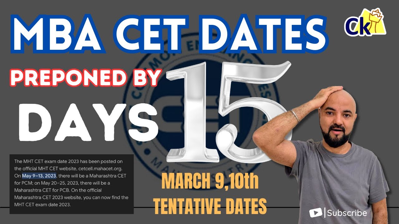 CET dates preponed by 15 days!! 🤒🤒 March 9 10th tentative dates Now ...