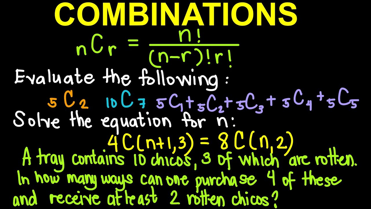 Combinations (Tagalog/Filipino Math) - YouTube
