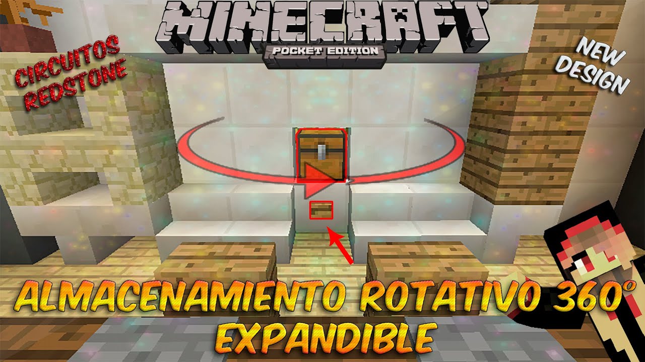 Minecraft PE: Redstone | Almacenamiento Rotativo 360° Expandible (NEW ...