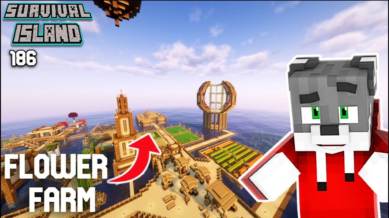 Automatic Flower Farm! - Minecraft Survival Island Ep:186 - YouTube